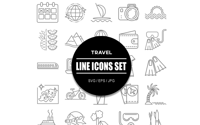 Holiday Travel Icon Set Bundle #320694 - TemplateMonster