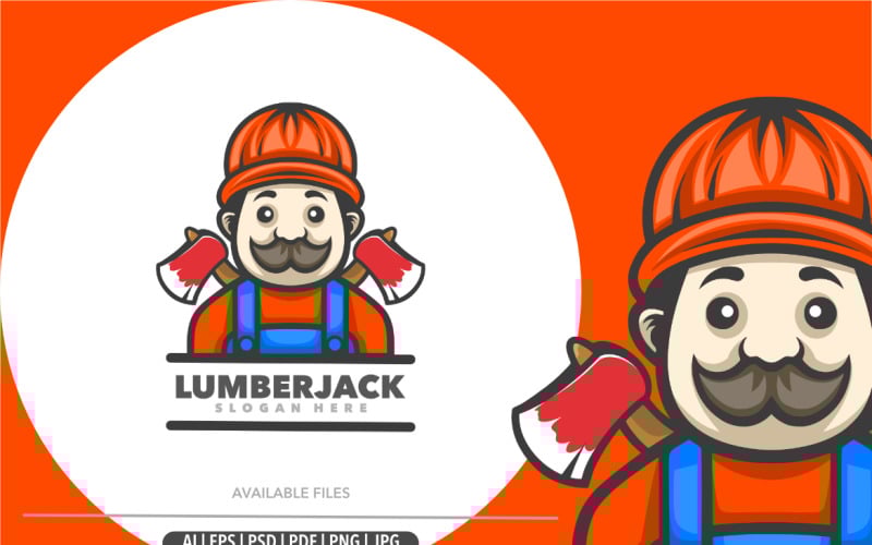 Lumber Cute Funny Mascot Logo #320655 - TemplateMonster