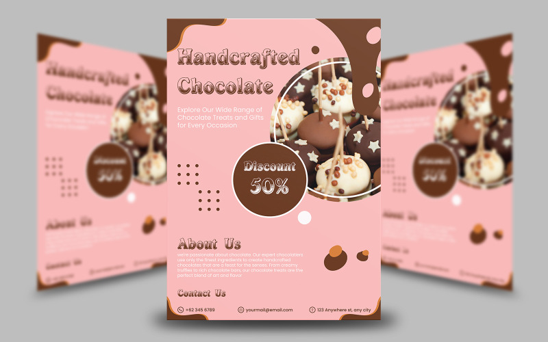 Chocolade Winkel Flyer Sjabloon #320740 - TemplateMonster