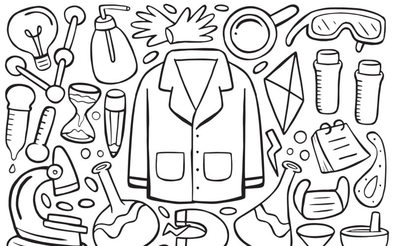 Science Doodle Vector Line Art #01 #320734 - TemplateMonster