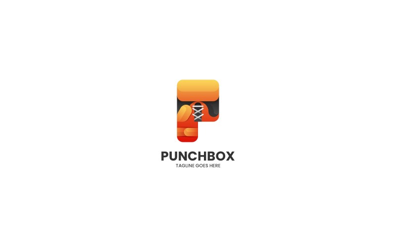 Letter P - Punch Box Gradient Logo #320959 - TemplateMonster
