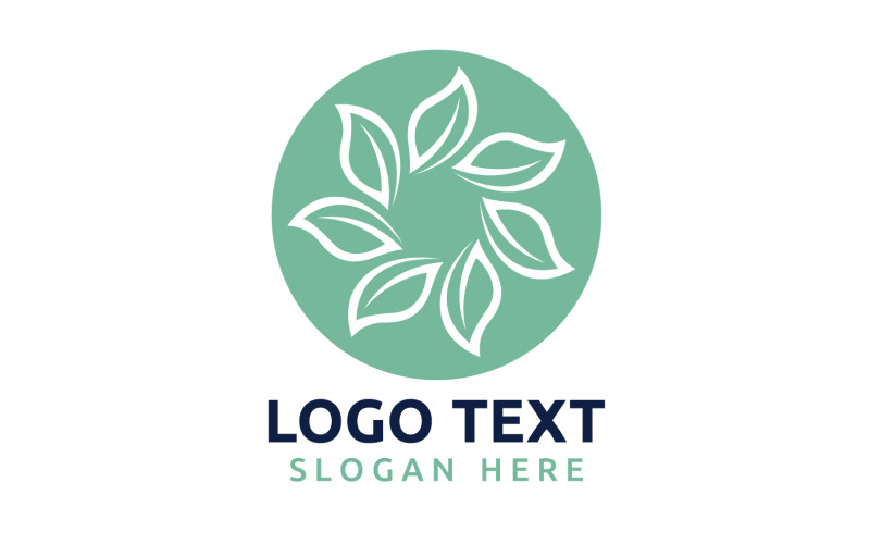 Leaf Circle flower logo symbol or design your logo Brand v27