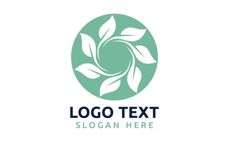 Leaf Circle flower logo symbol or design your logo Brand v32