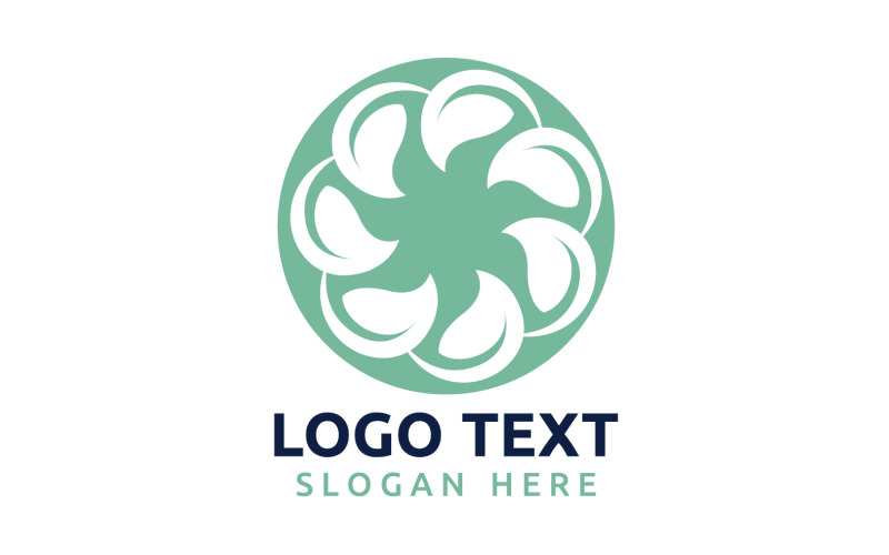 Leaf Circle flower logo symbol or design your logo Brand v35