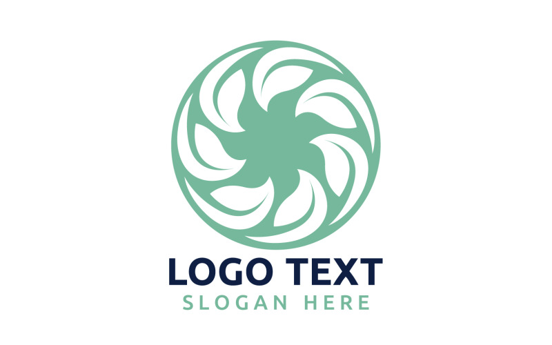 Leaf Circle flower logo symbol or design your logo Brand v36