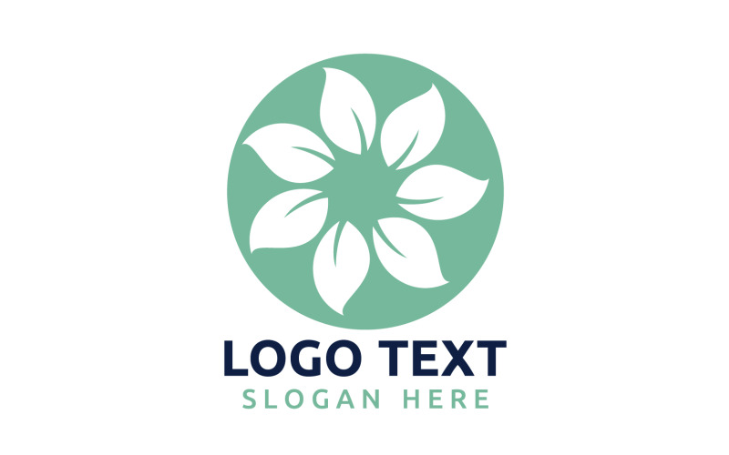 Leaf Circle flower logo symbol or design your logo Brand v39