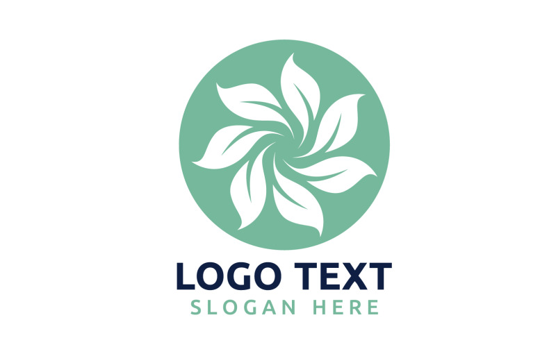 Leaf Circle flower logo symbol or design your logo Brand v42