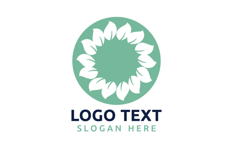 Leaf Circle flower logo symbol or design your logo Brand v48