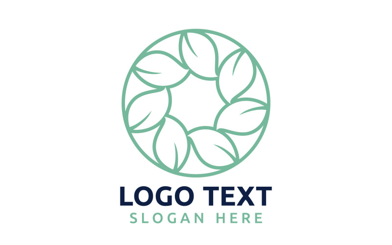 Leaf Circle flower logo symbol or design your logo Brand v54
