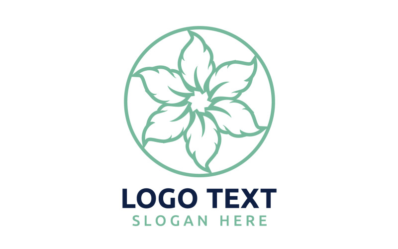 Leaf Circle flower logo symbol or design your logo Brand v63