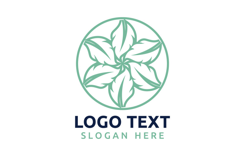 Simbolo del logo del fiore Leaf Circle o disegna il tuo logo Marca v62