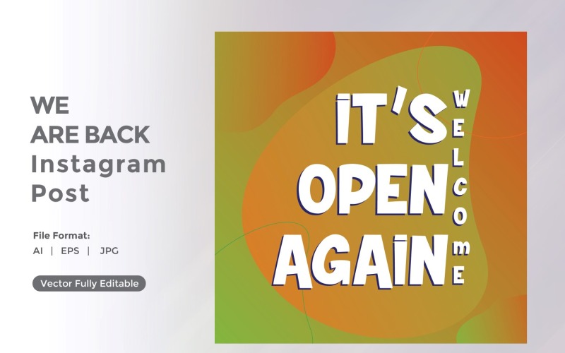 Its open again welcome Instagram post 3 - TemplateMonster