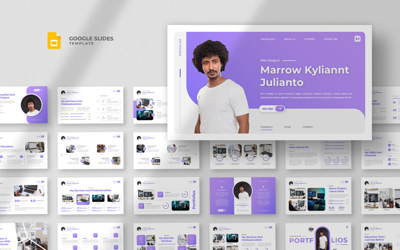 Plantilla de diapositivas de Google para CV y curriculum vitae