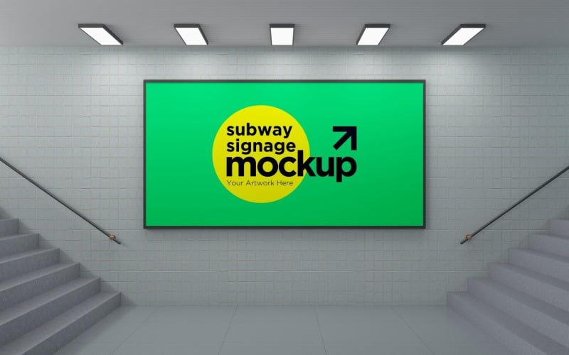 Subway Signage Horizontal Mockup 02 #321361 - TemplateMonster