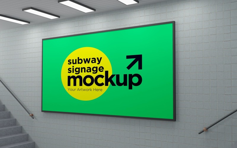 Subway Signage Horizontal Mockup 03 #321362 - TemplateMonster