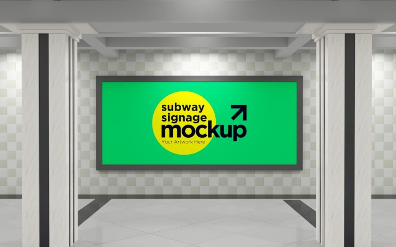 Subway Signage Horizontal Mockup 09 #321373 - TemplateMonster