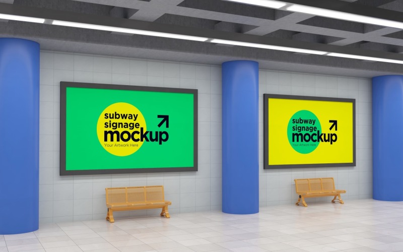 Subway Two Signage Horizontal Mockup 05 - TemplateMonster