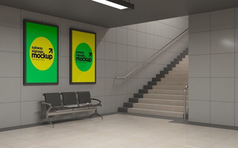 Subway Two Signage Mockup 09 #321394 - TemplateMonster