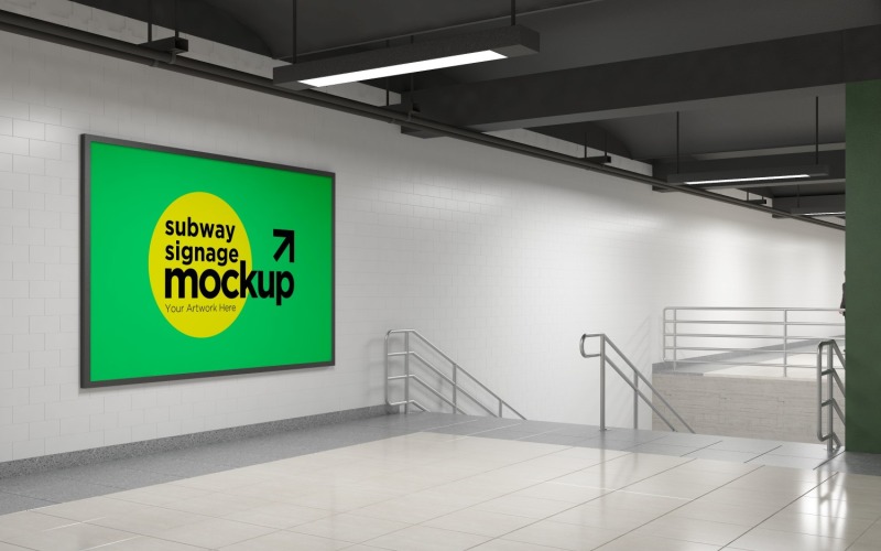 Subway Signage Horizontal Mockup 16 #321425 - TemplateMonster