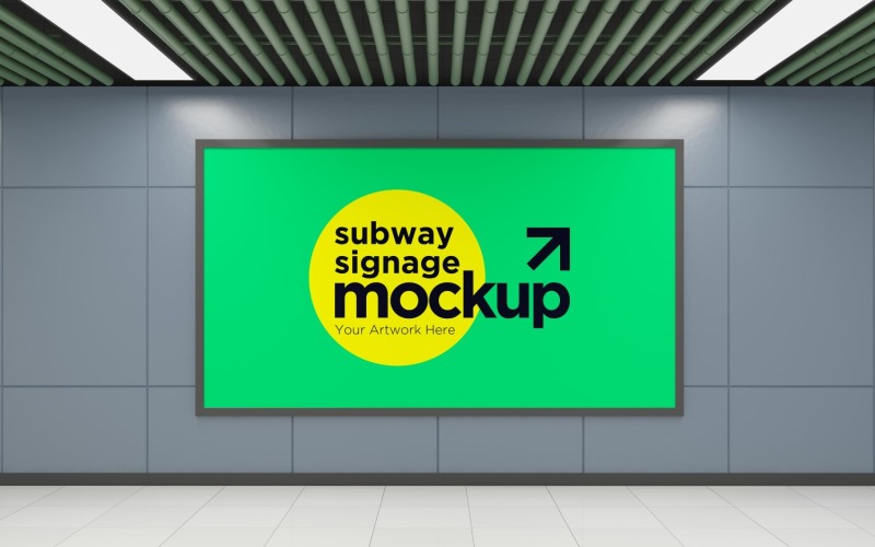 Subway Signage Horizontal Mockup 29 #321444 - TemplateMonster