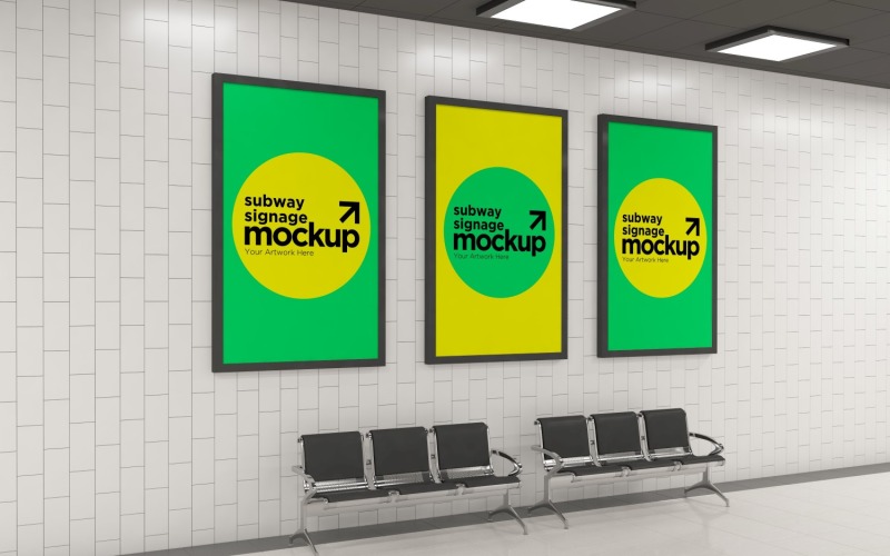 Subway Signage Horizontal Mockup 16 #321425 - TemplateMonster