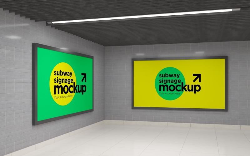 Subway Two Signage Horizontal Mockup 03 - TemplateMonster