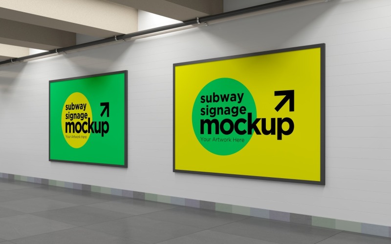 Subway Two Signage Horizontal Mockup 06 - TemplateMonster