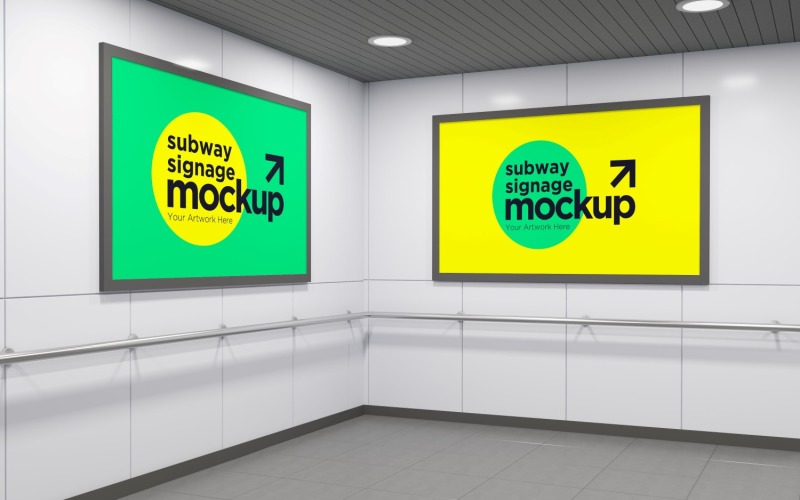 Subway Two Signage Horizontal Mockup 08 - TemplateMonster