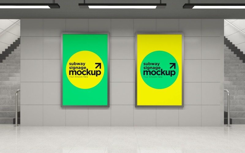 Subway Two Signage Mockup 10 #321436 - TemplateMonster