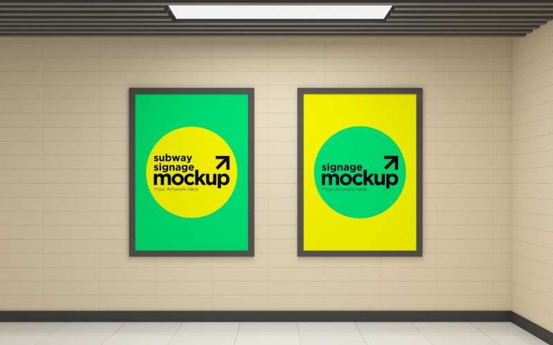 Subway Two Signage Mockup 17 #321449 - TemplateMonster