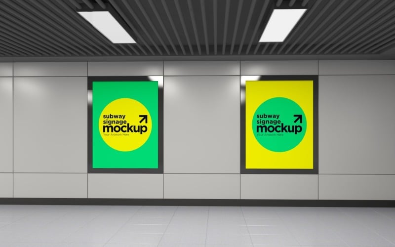 Subway Two Signage Mockup 18 #321402 - TemplateMonster