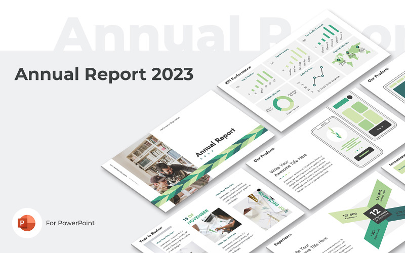 Rapport Annuel 2023 PowerPoint #321634 - TemplateMonster