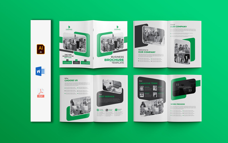 Brochure commerciale polyvalente moderne - TemplateMonster