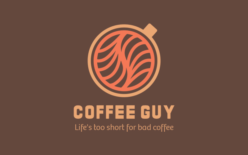 Modèle de conception de logo de gars de café