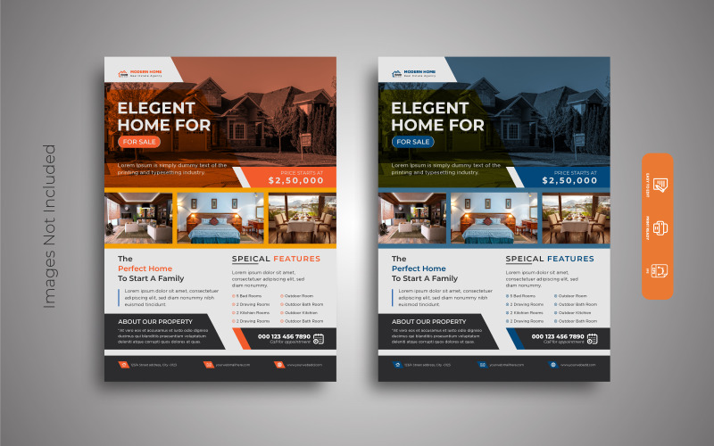 Modern Real Estate Flyer Design Template - TemplateMonster