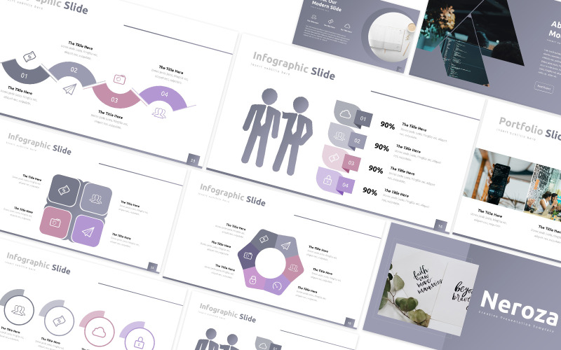 Modèle Powerpoint moderne créatif Neroza - TemplateMonster