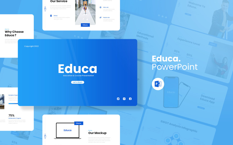 Educa - Modello di PowerPoint per la presentazione dell'istruzione