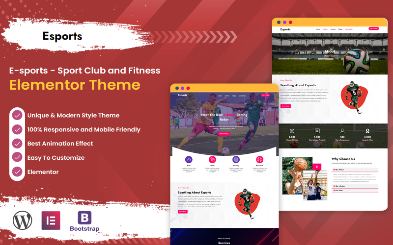 E-sports - Tema de WordPress para clubes deportivos y fitness