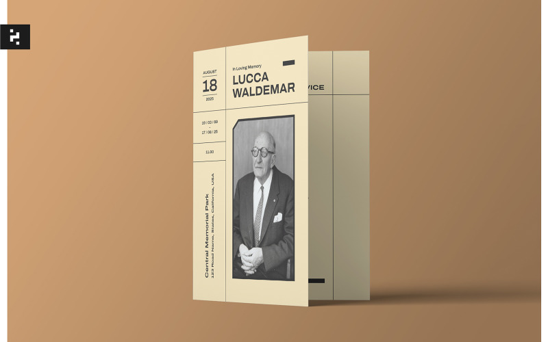 Geometric Line Funeral Program #322420 - TemplateMonster