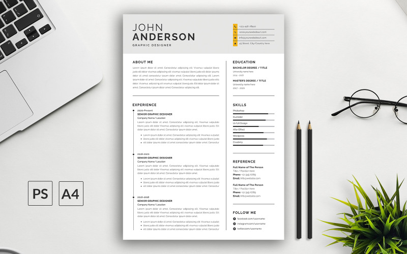 Modèle de CV John Anderson #322455 - TemplateMonster