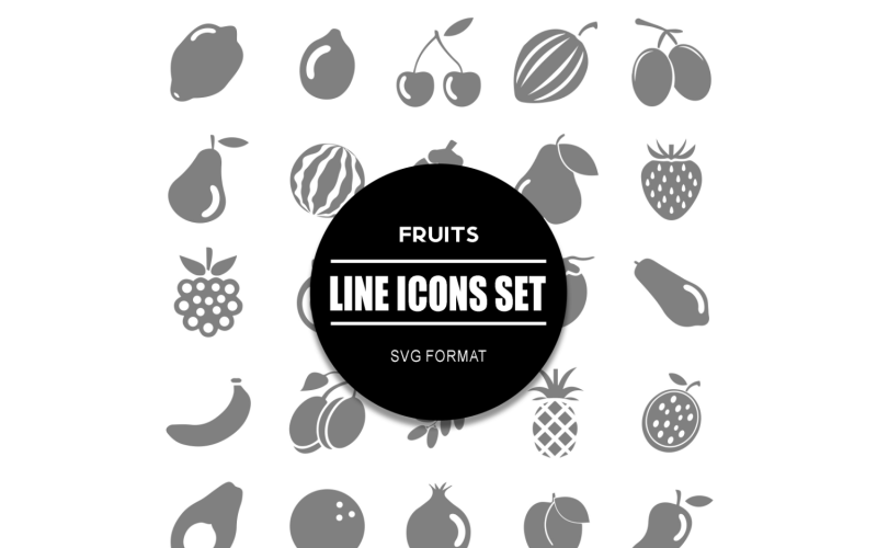 Fruit Icon Bundle Fruits Icons Set #322583 - TemplateMonster
