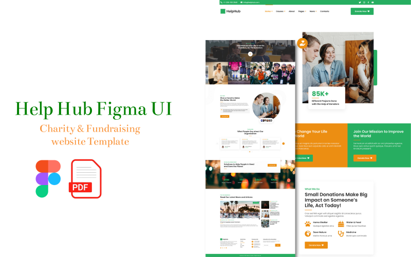 Help Hub Fundraising Figma UI Template - TemplateMonster
