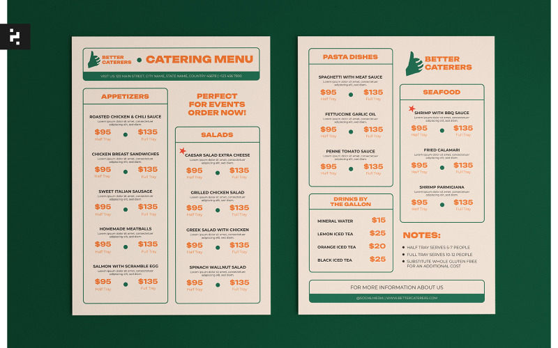 Modelo de Menu de Buffet de Restaurante - TemplateMonster