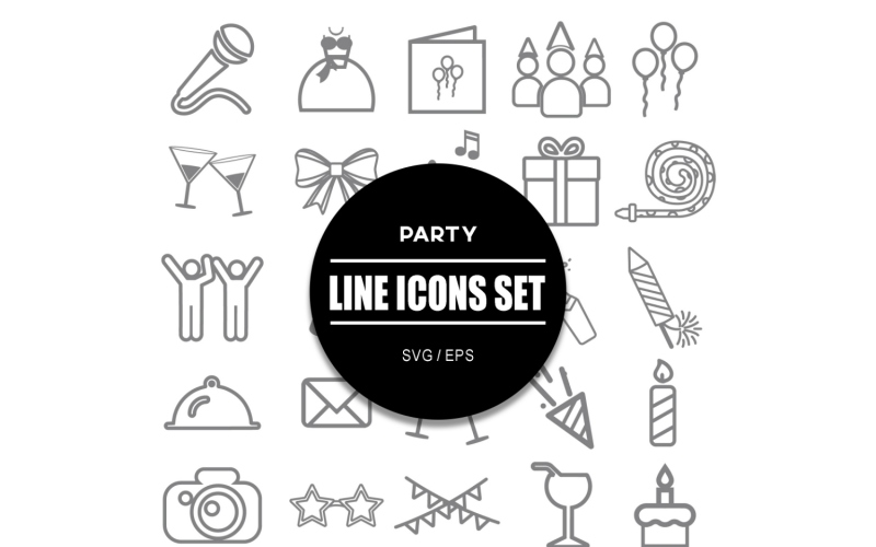 Party Icon Set Celebration Icons Bundle - TemplateMonster