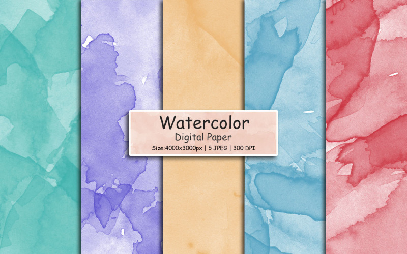 Abstract watercolor digital paper background, paint splatter texture ...