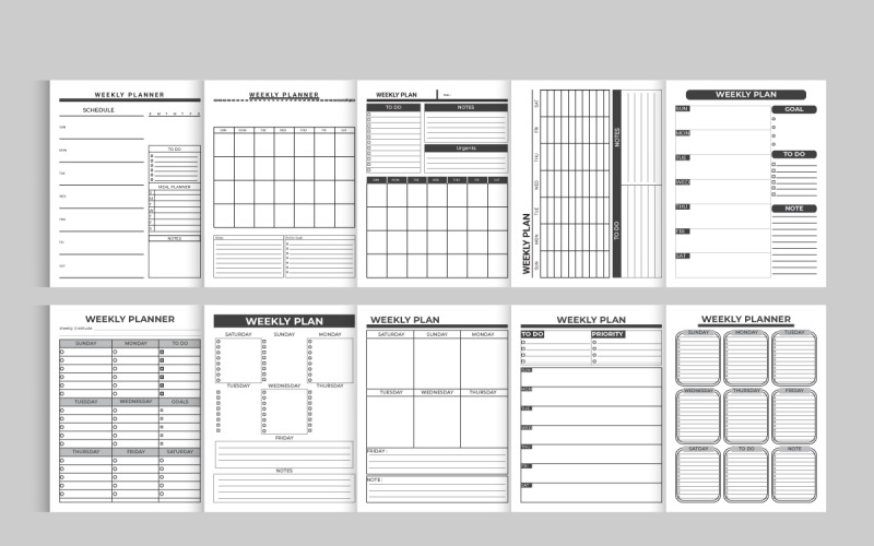 10 Editable Canva Templates Daily Schedule Planner For Kdp