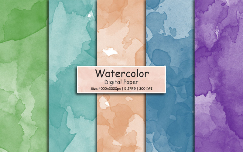 Pastel Watercolor digital paper background, abstract colorful paint ...