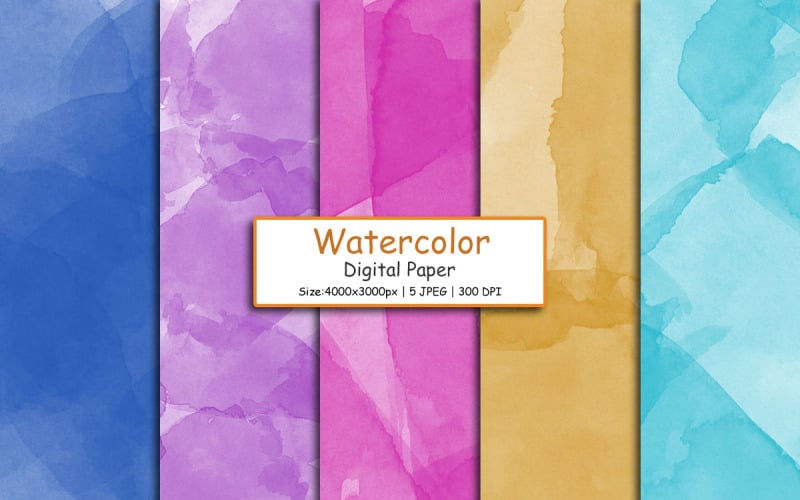 Pastel Watercolor Texture or Watercolor digital paper, colorful ...