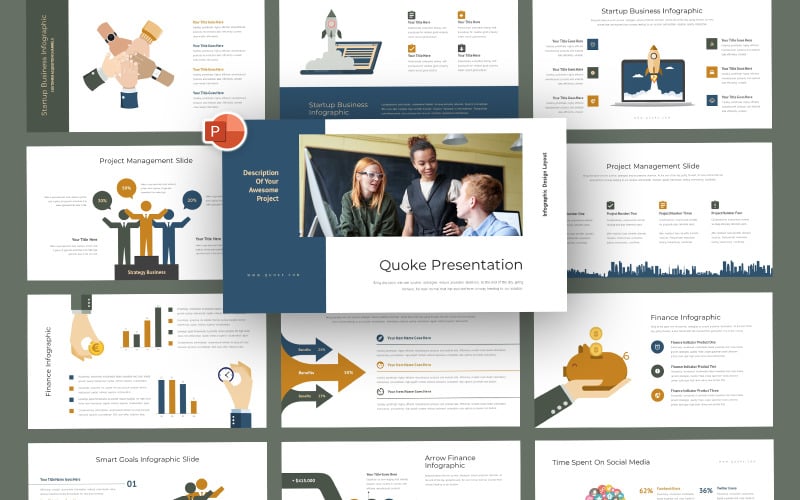 Zitat Business Infografik PowerPoint-Vorlage