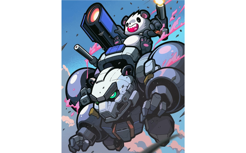 Hazael Radha Mech Illustration Vector - TemplateMonster